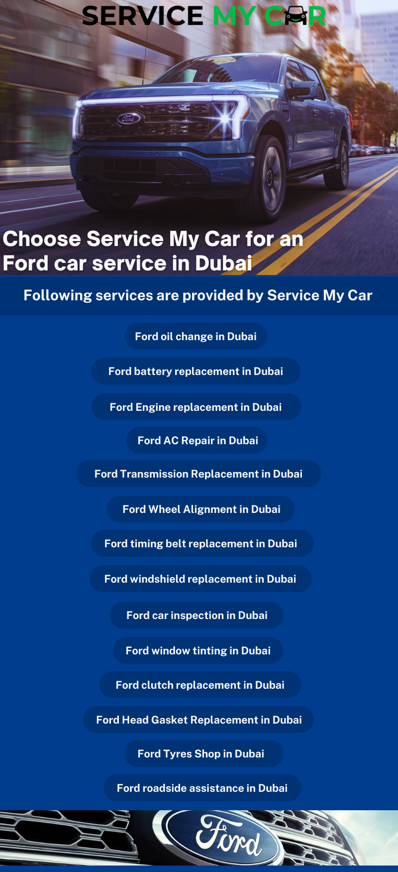 Why choose Service My Car for an Ford car service in Dubai? - Ezine Blog